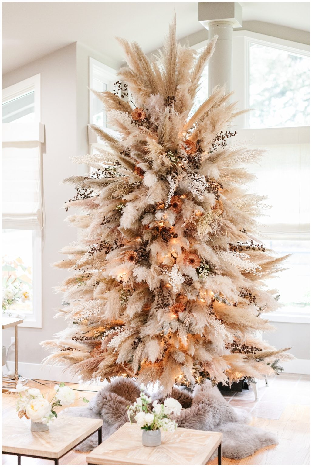Bohemian Inspired Christmas and Pampas Grass Tree